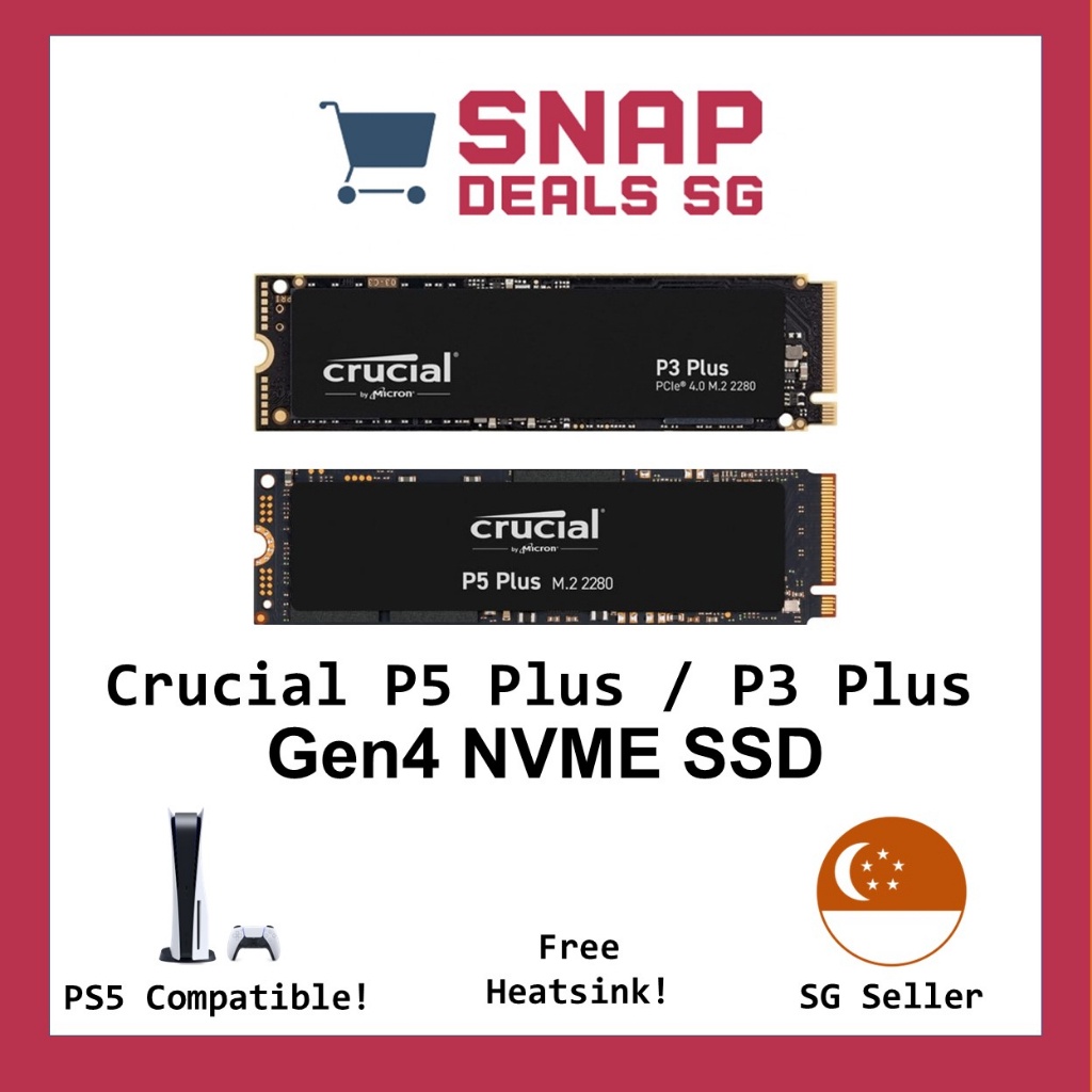 2TB/1TB PCIE 4.0 GEN4 NVME M2 2280 SSD Crucial P3 P5 Plus (PS5 Compatible) | Shopee Singapore