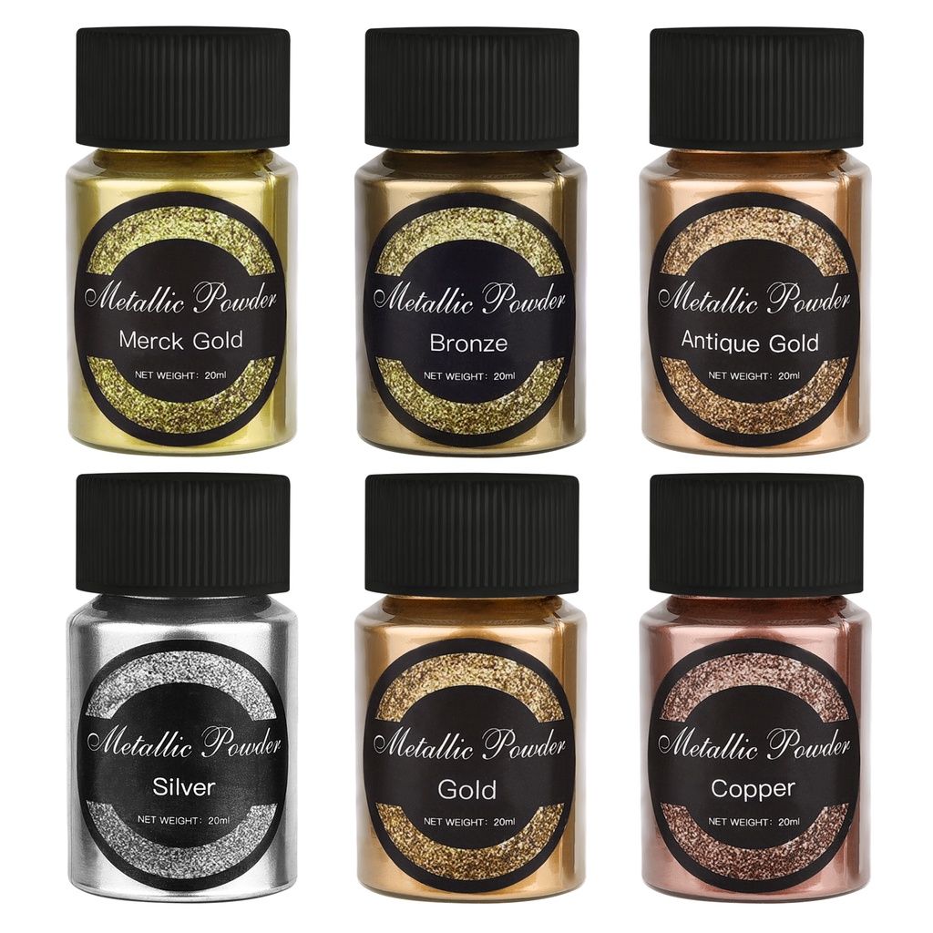 6 Color Metallic Gold Silver Color Pigment Pearlescent Colorant Pearl ...