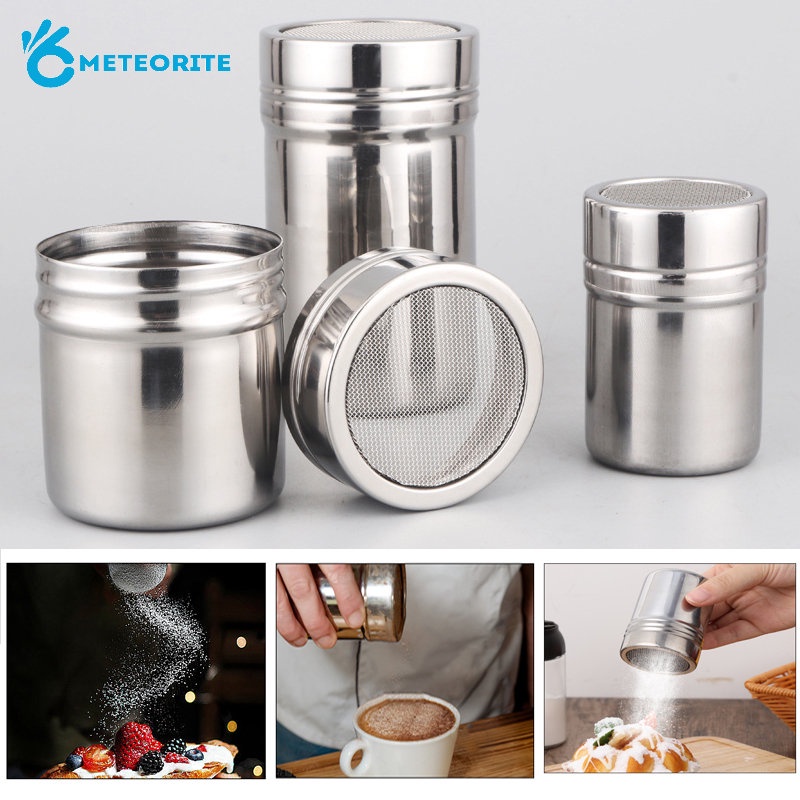 Stainless Steel Seasoning Jar with Lid/ Salt Sugar Shaker Pepper Bottle ...
