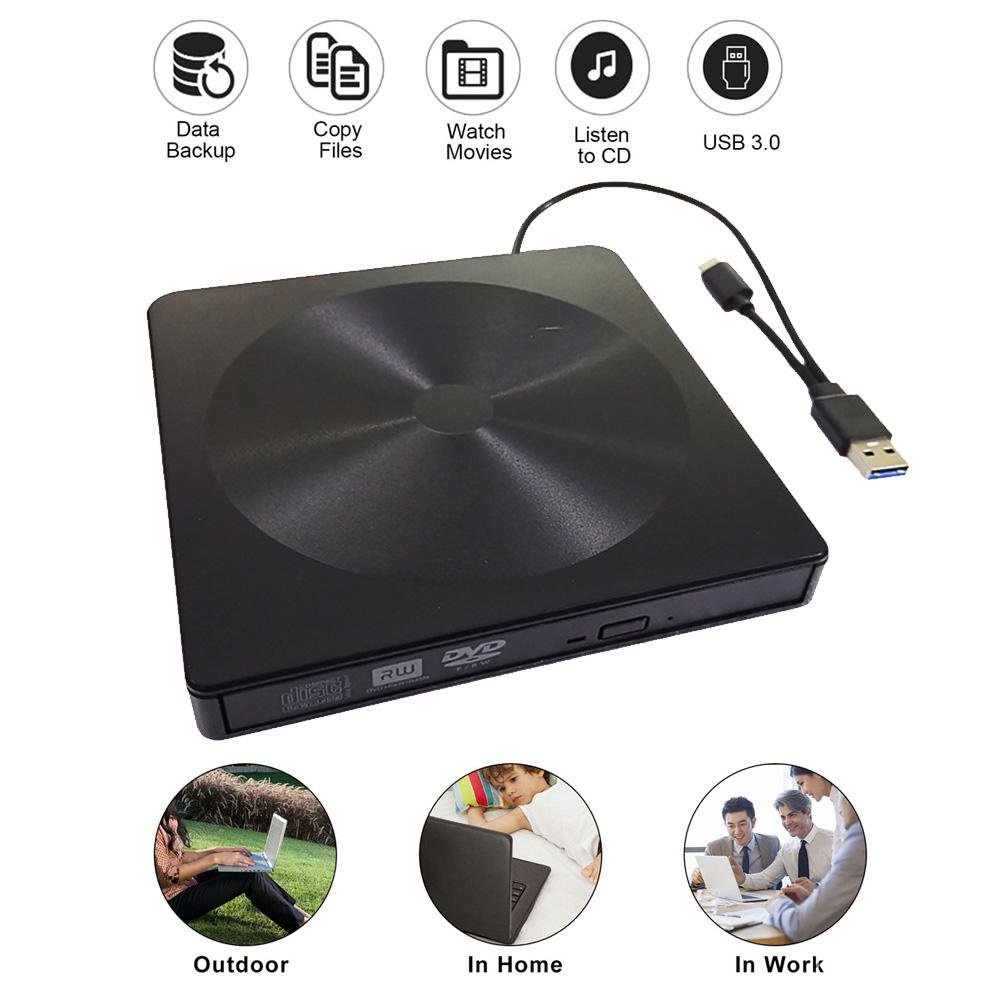 External Optical Drive B 3.0 Type-C DVD / CD / VCD Burner RW SVCD Drive ...