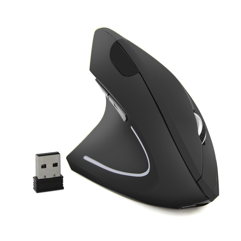 Left Hand 2.4GHz Wireless Mouse Ergonomic Vertical Rechargeable Mouse ...