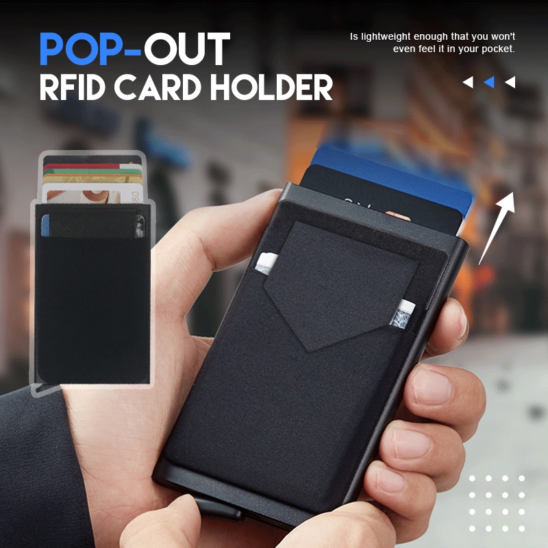 Aluminum Card Holder RFID Credit Card Holder Automatic Pop-up Bank Card ...