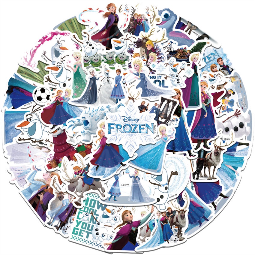 50Pcs/Set Disney . Frozen Series 01 Stickers Fashion DIY Waterproof ...