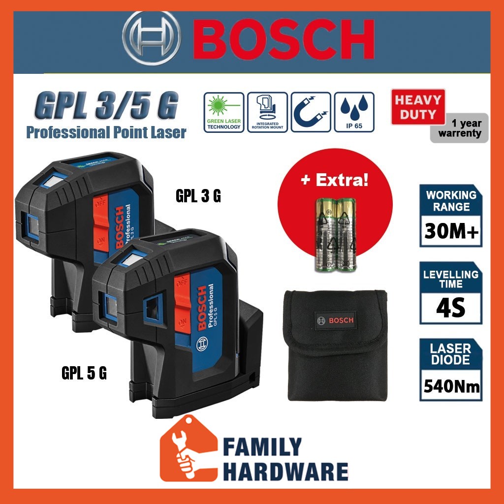BOSCH GPL 5 G GPL 3 G Professional Point Laser with Green Laser ...
