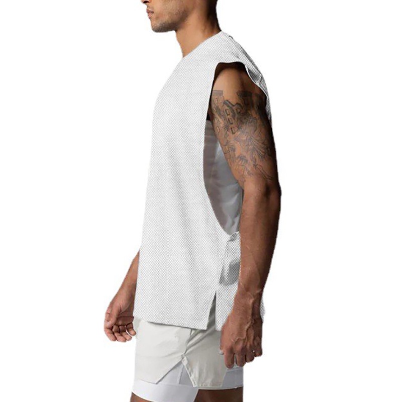 Mesh Gym Mens Workout Muscle Stringer Clothing Open Side Bodybuilding ...