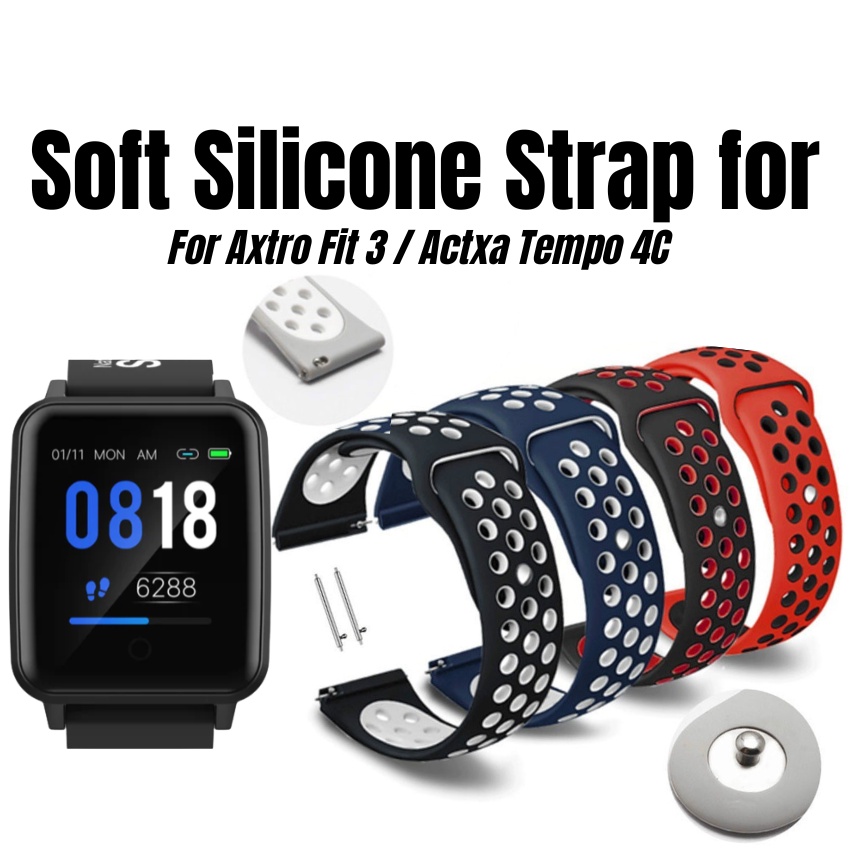 Smart Watch Strap for Axtro Fit 4 3 Double Colours Sport Band for Actxa ...