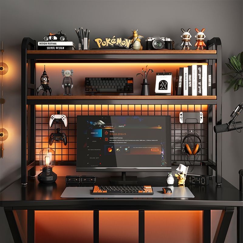 Desktop Shelf With Grid Dormitory Bookshelf To Store Multi-layer Iron ...