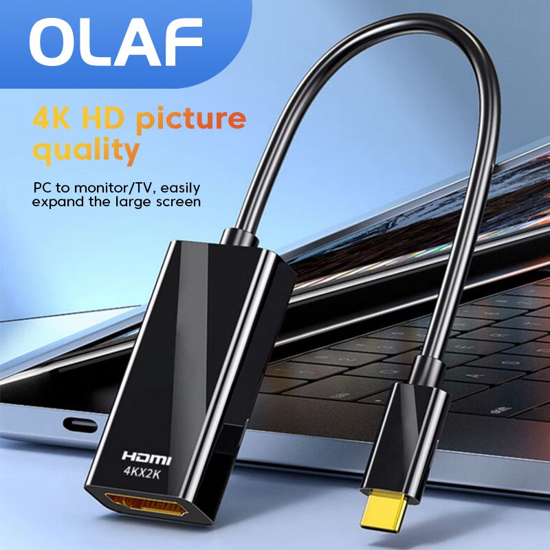 Olaf Type C To HDMI-compatible Cable USB Type-C to HDMI TV Display Adapter for MacBook Laptop PC ...