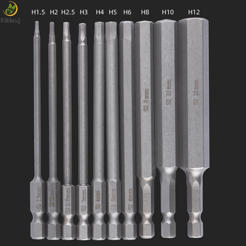 JM 8/10Pcs 1/4" Hex Shank Head Allen Wrench Screwdriver Socket Bit Metric Magnetic Screwdriver ...