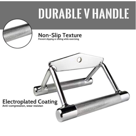 Double d rowing Close grip seated row handle bar cable attachment home gym chinning triangle ...