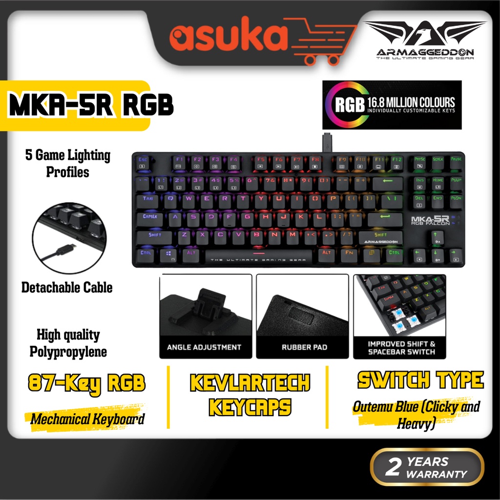 Armaggeddon Mka-5r RGB Tenkeyless Mechanical Gaming Keyboard | Shopee Singapore