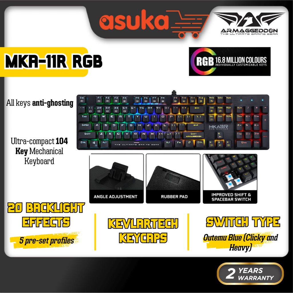 Armaggeddon Mka-11r Mechanical Gaming Keyboard -Black | Shopee Singapore