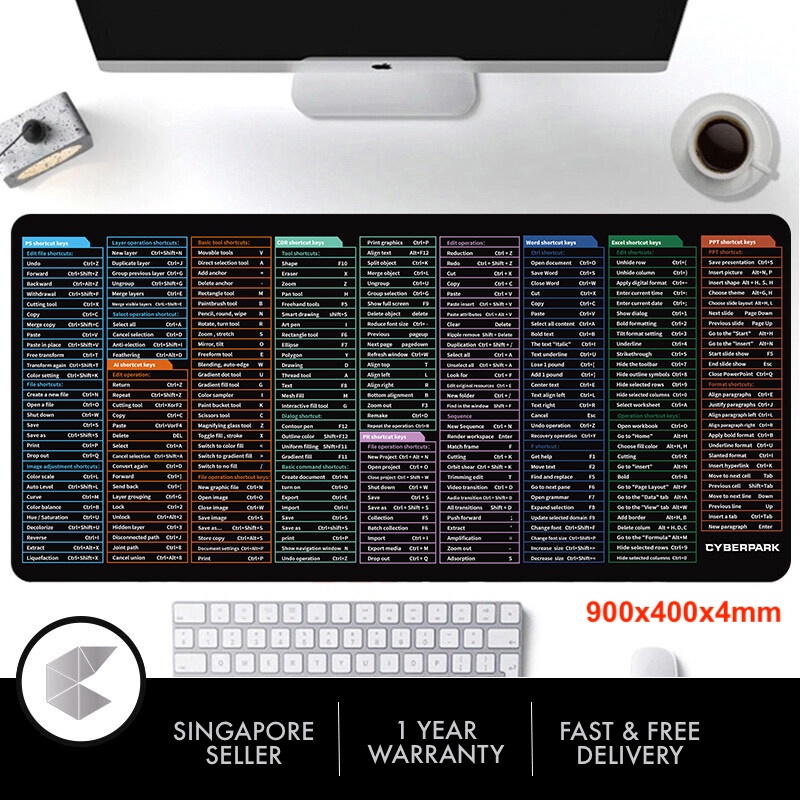 [SG SELLER] XXL Gaming Mouse Pad Keyboard CDR, PR, PS, AI, Excel, Word ...
