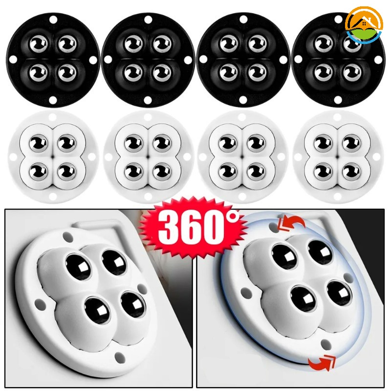 4Pcs 360° Rotatable Universal Caster Wheels / Stainless Steel Ball ...