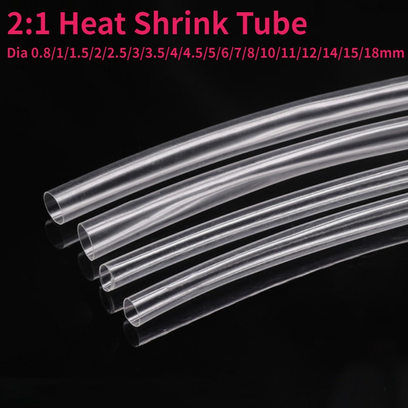 Ultra Thin Transparent Clear Heat Shrink Tube 2:1 Shrinkable Tubing Sleeving Wrap Wire Kits Dia ...