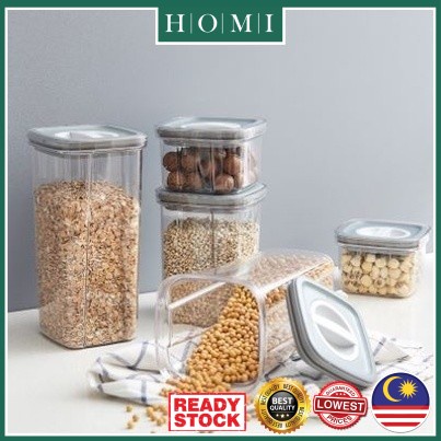 HOMI Airtight Twist Lock Transparent Food Storage Box Food Container Bekas Kedap Udara Bekas ...