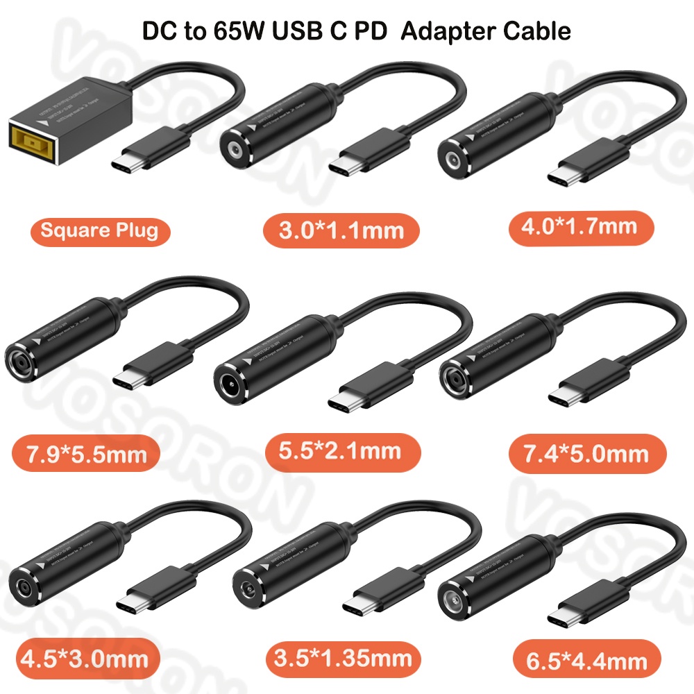 DC to USB C PD 65W Fast Charging Cable Adapter Converter Type C PD ...