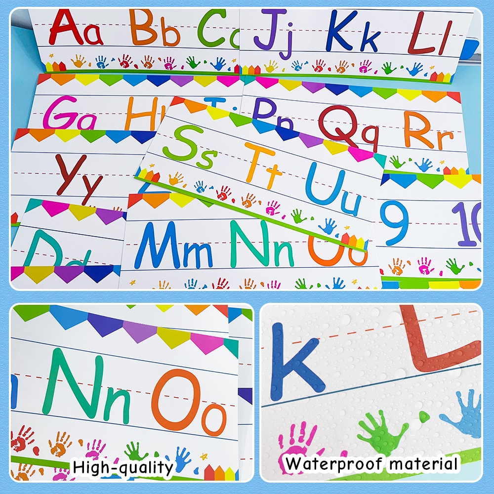 12 Pieces Educational Preschool Posters Alphabet Number Classroom Wall ...
