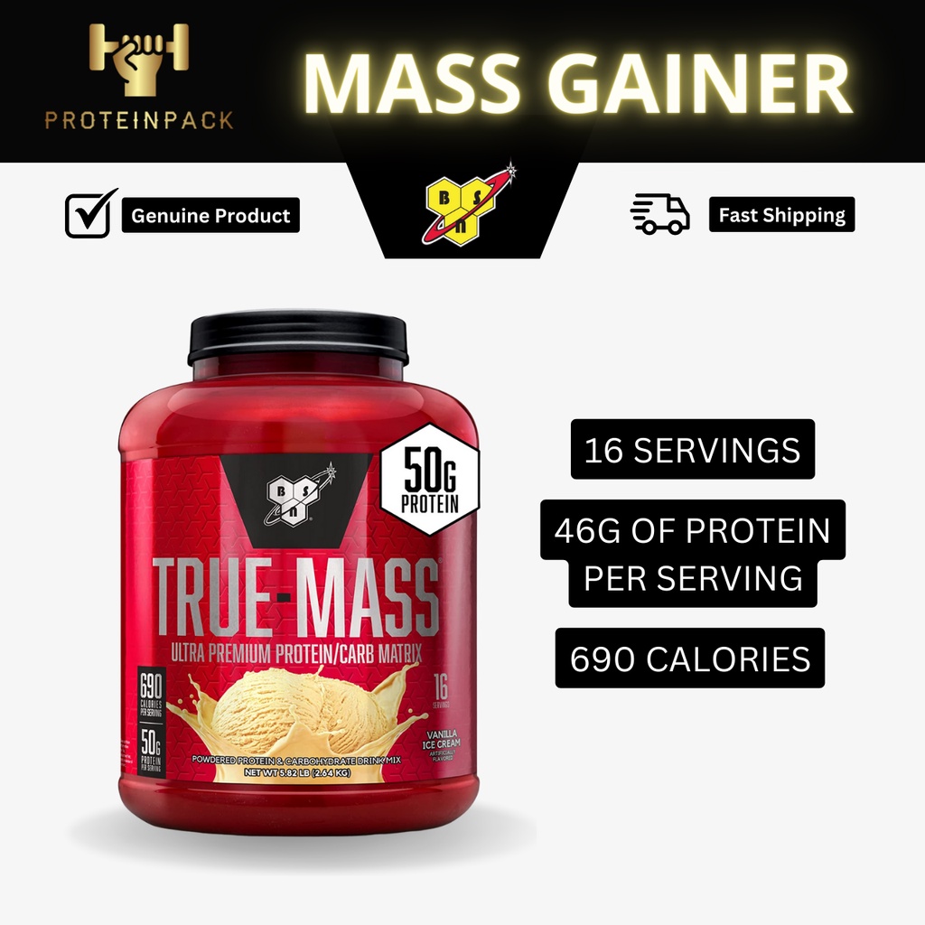 BSN True-Mass, Ultra Premium Mass Gainer (5.82lbs) | Shopee Singapore