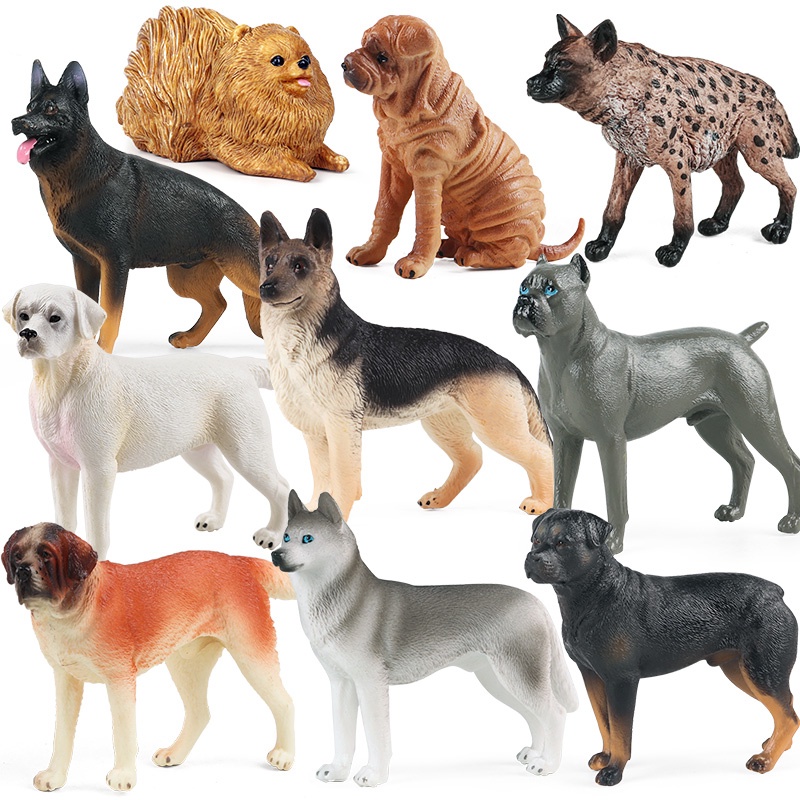 New Farm Dogs Action Figures Collie Bulldog Rottweiler Huskie Schnauzer ...