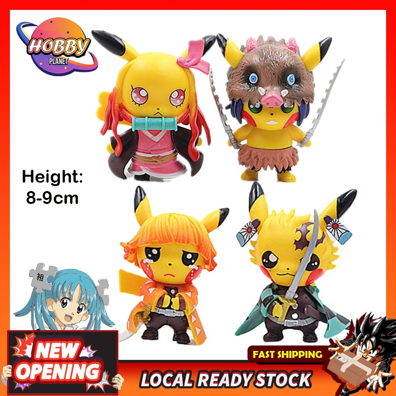 Pikachu Cross Over Nezuko Tanjiro Zenitsu Demon Slayer Edition Action ...
