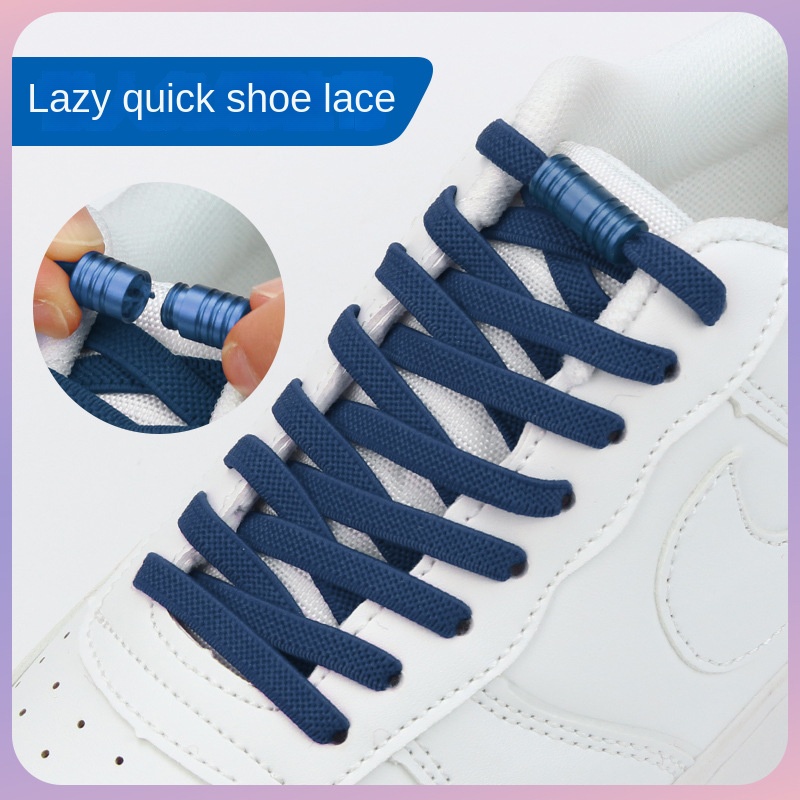 2024 Elastic Shoe Lace No Tie Color Metal Capsule Elastic Shoelace ...