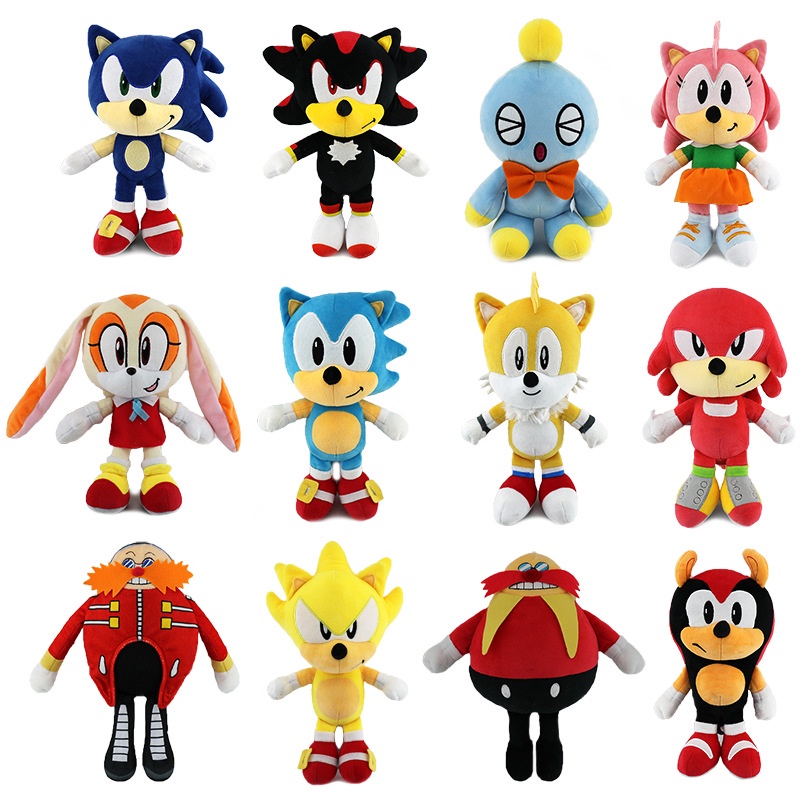 30Cm Super Sonic Hedgehog Soft Stuffed Plush Doll Anime Knuckles Shadow ...