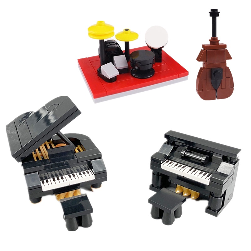 creative MOC Assembly Building Blocks, Drum Instruments, Cello, Jazz ...