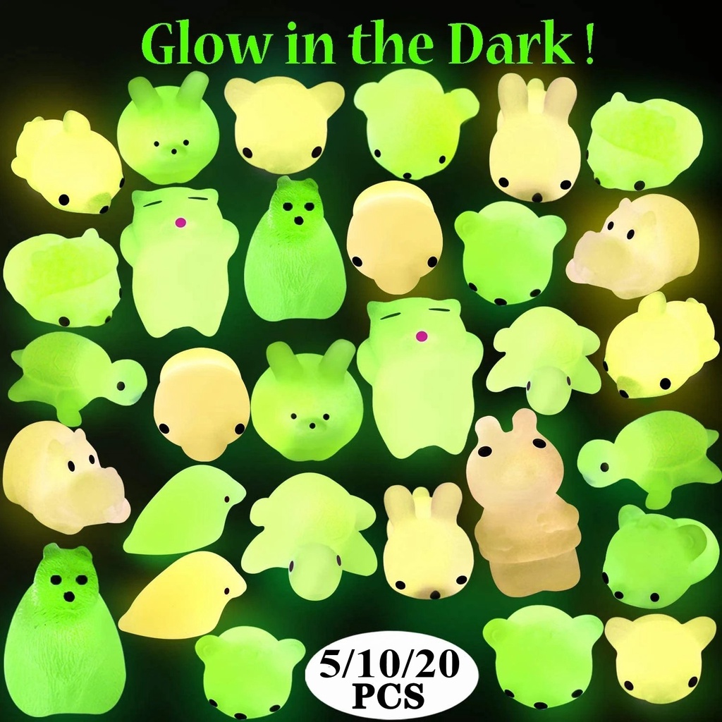 20 Pack Mini Luminous Squishies Toys for Kids Kawaii Glow in The Dark ...