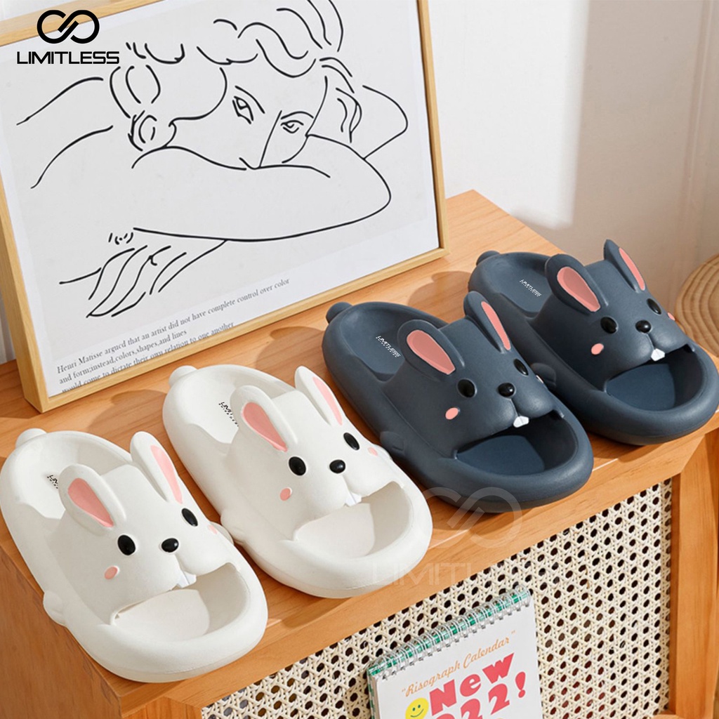 Rabbit Sandals For Girls Slip On Korean Bunny Sandals For Children Cute ...