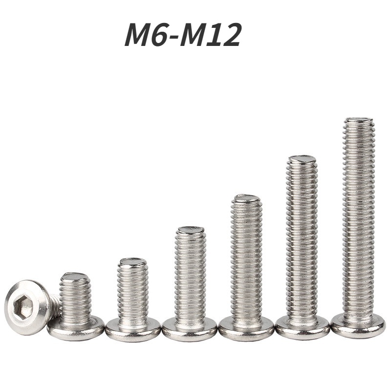 304 Stainless Steel Furniture Bolt Round Head Beveled Edge Screw Chamfered Large Flat Head ...