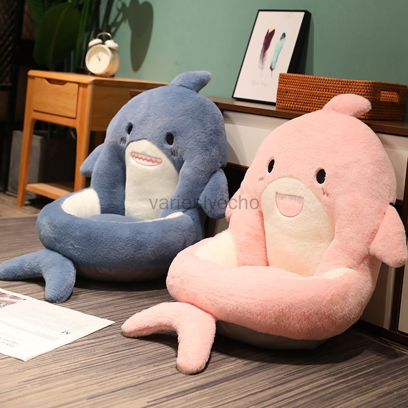 Cute Cartoon Shark Cushion Backrest Integrated Chair Office Can Sit ...