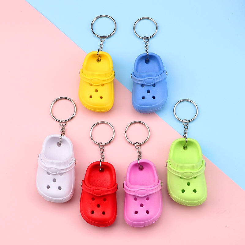 Plastic Silicone 3D Slipper Sandal Keychain For Women Men Mini EVA Croc ...