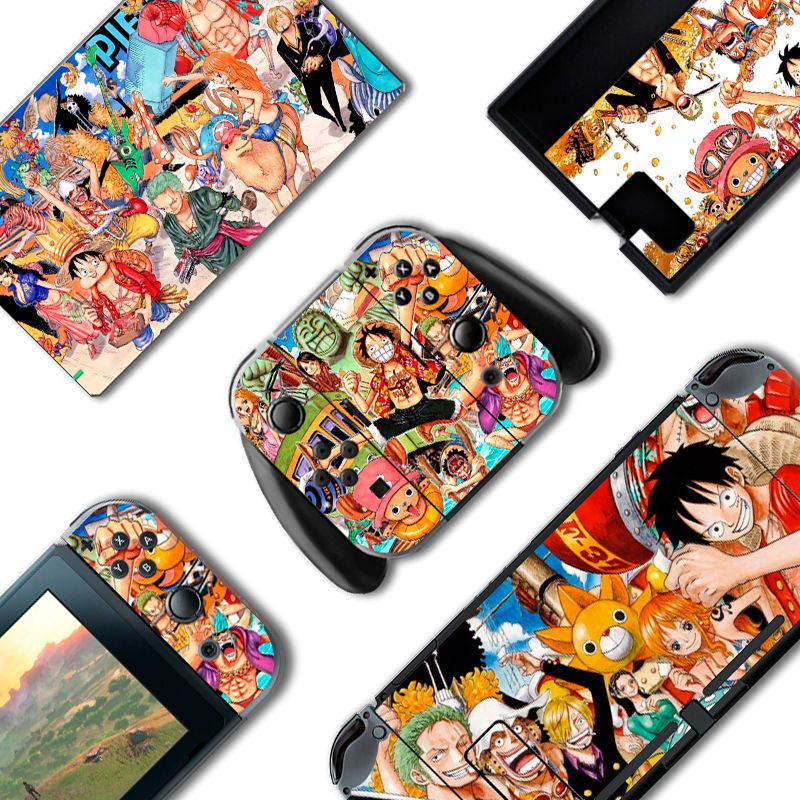 Switch Skin Stickers Anime Cartoon ONE PIECE Luffy Pattern Full Wrap ...