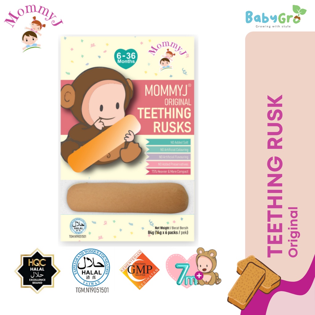 Mommy J Baby Teething Rusks 6m+ 84g (14g x 6pk ) | Shopee Singapore