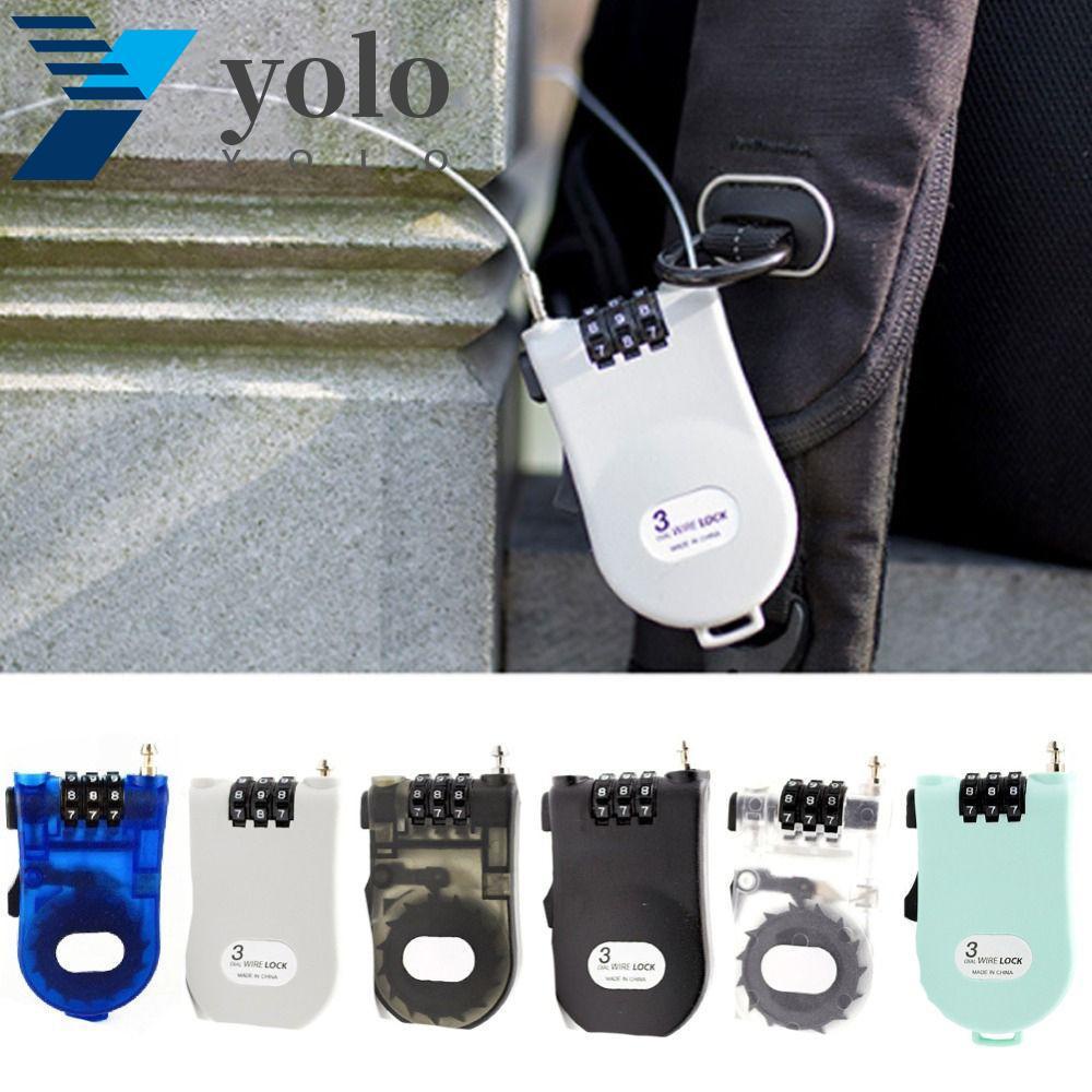 YOLO Luggage Combination Lock Bag Carriage Anti-theft Steel Cable ...
