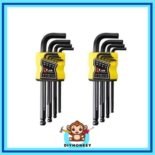 (DIY MONKEY) 9pcs Rust Resistant Allen Key Set Hex Key Tool Bicycle ...