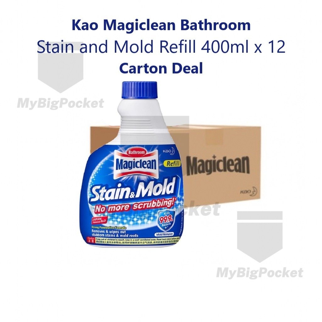 Kao Magiclean Bathroom Stain & Mold Refill Bundle and Carton 400ml x 12 ...