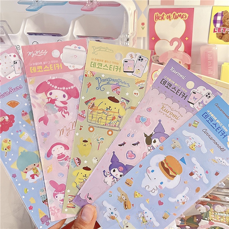 Korea Sanrio Stickers Kuromi Transparent Sticker DIY Notebook Scrapbook ...