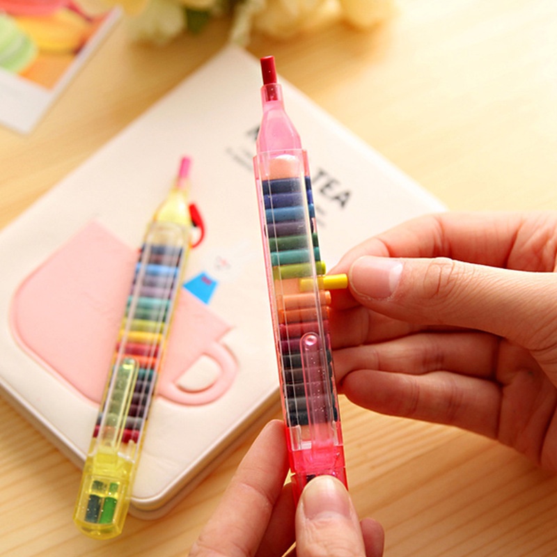 20Colors Stackable Crayons 20 in 1 Stacking Point Crayons Rainbow ...
