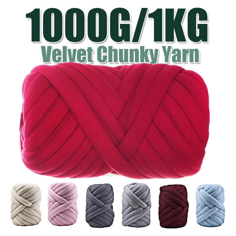 1KG 1000G Giant yarn Giant yarn bag Super Velvet Chunky Yarn Thick ...