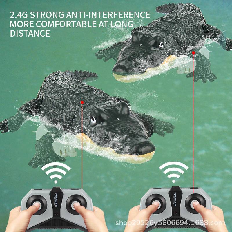 RC Boat Ship Toy Simulation Crocodile Alligator 2.4G Remote Control ...