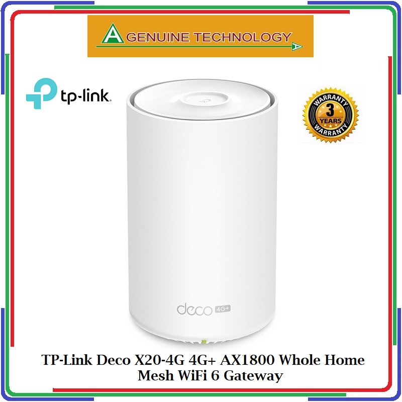 TP-Link Deco X20-4G 4G+ AX1800 Whole Home Mesh WiFi 6 Gateway - 3 Years ...