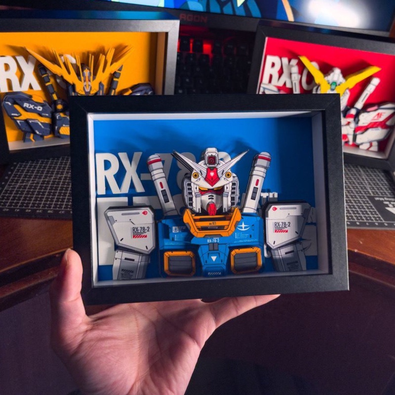 Gundam Anime 3D Paper Picture Frame Bedside Bedroom Decoration Home ...