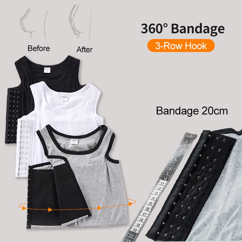 20cm Chest Blinder Full Bandage Super Flattight Side Buckle Breast