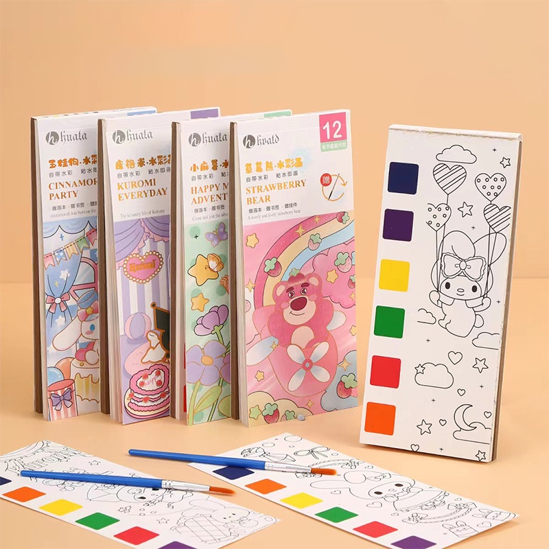 12Pcs Creative Watercolor Painting Book Watercolor Graffiti Picture ...