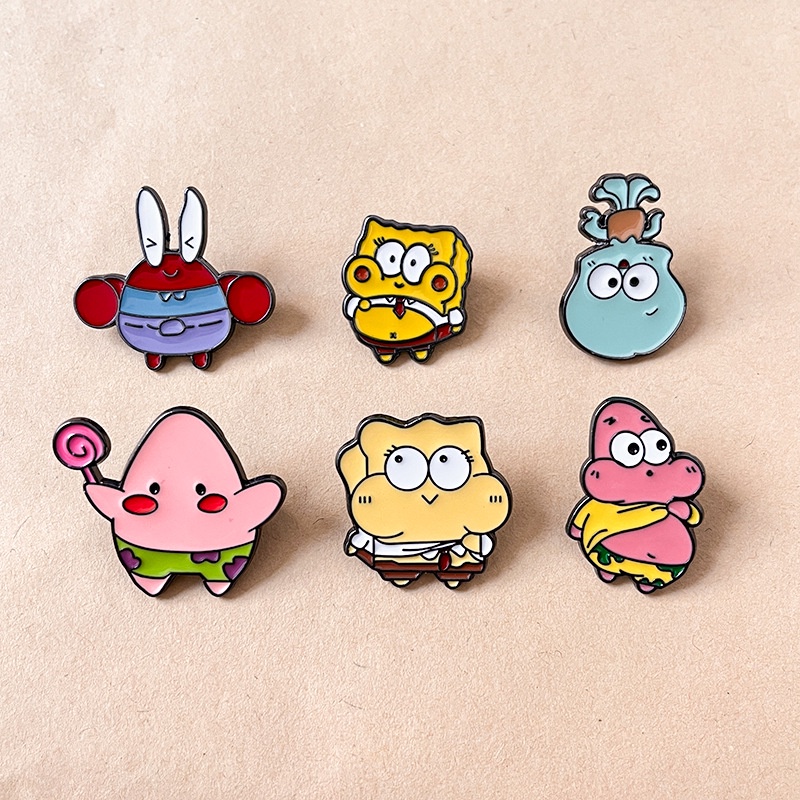 Cute SpongeBob SquarePants Alloy Pin Patrick Star Backpack Brooch ...