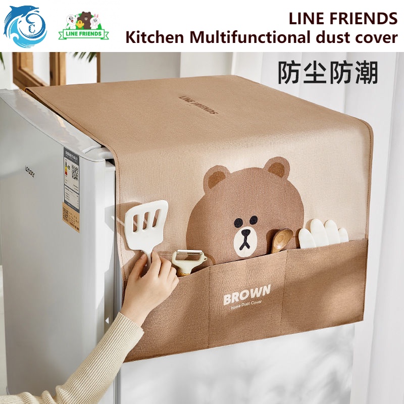 Line FRIENDS Refrigerator Dust cover Storage Bag Kitchen Household ...