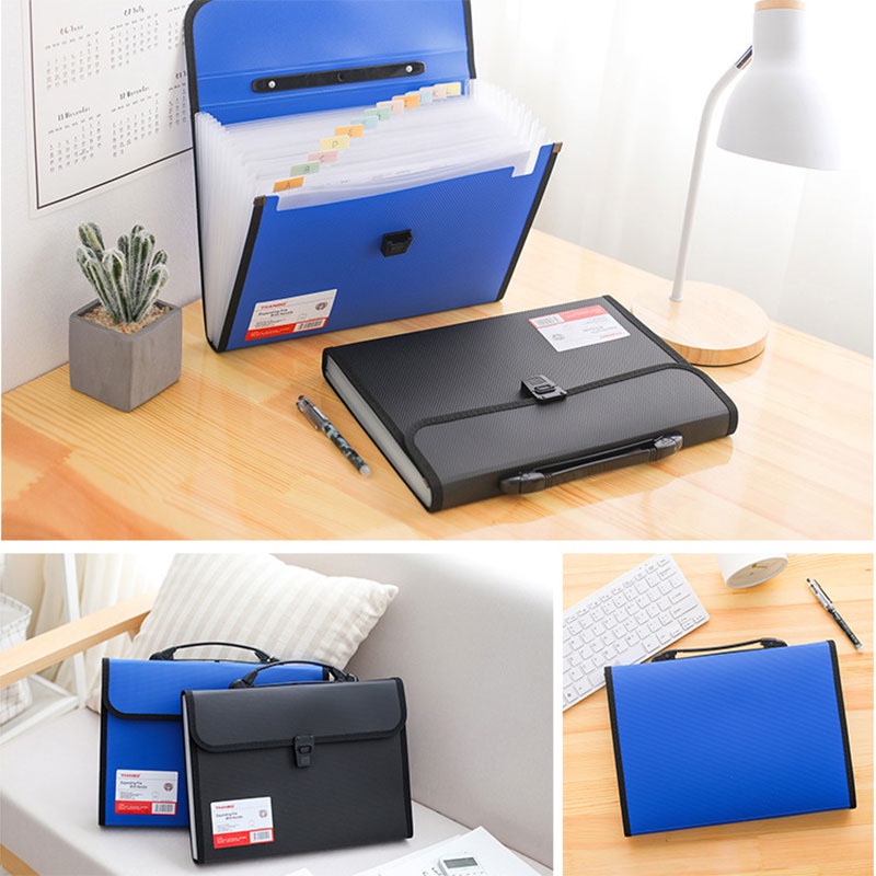 Portable 13 Pockets A4 Size Expanding Wallet File Folder Paper Document ...