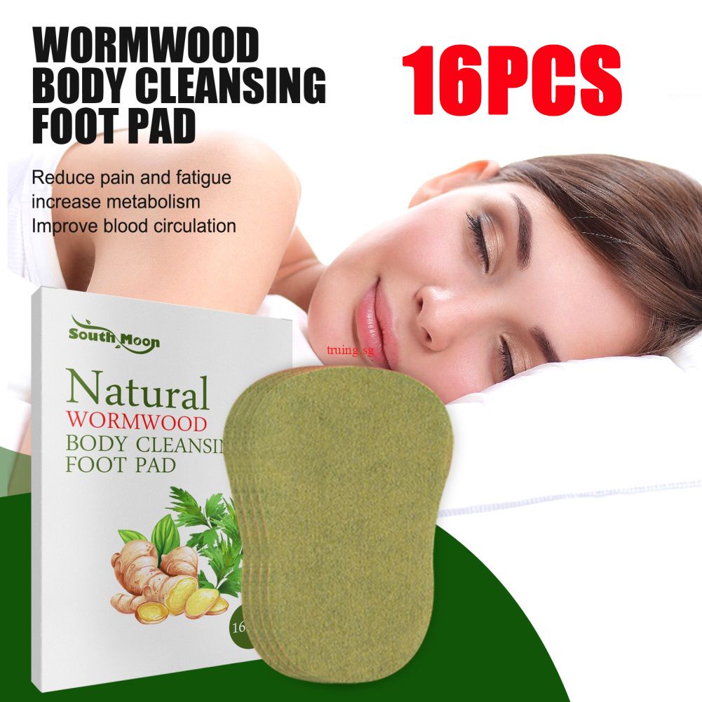 16PCS Wormwood Detox Foot Patch Cleansing Toxins Foot Patches Adhesive ...